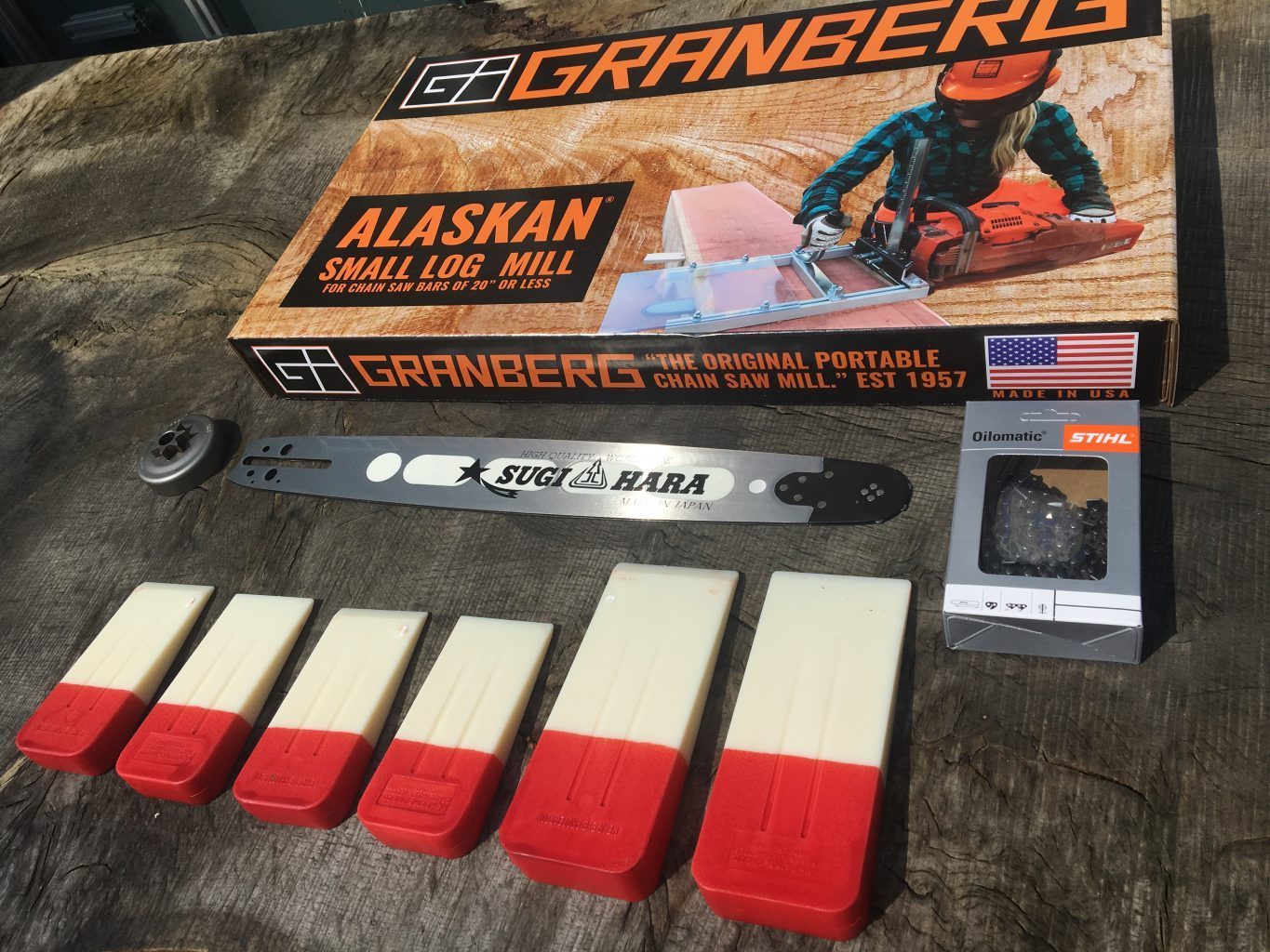 ST-SM-18-3/8LoPro-A074 Small Log Mill Lo Pro Conversion Kit 18" Sugihara Bar Stihl 023, 025 ...